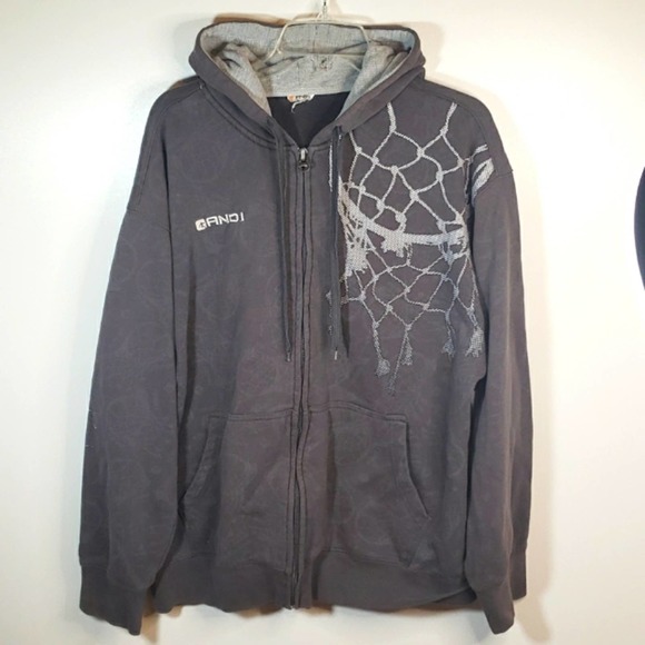 And1 | Shirts | And Xxl Gray Zip Basketball Hoop Hoodie | Poshmark